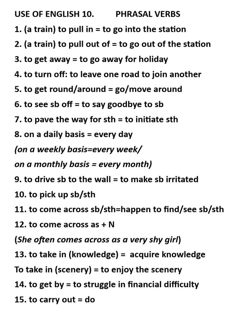 USE OF ENGLISH 10- WORD LIST | PDF