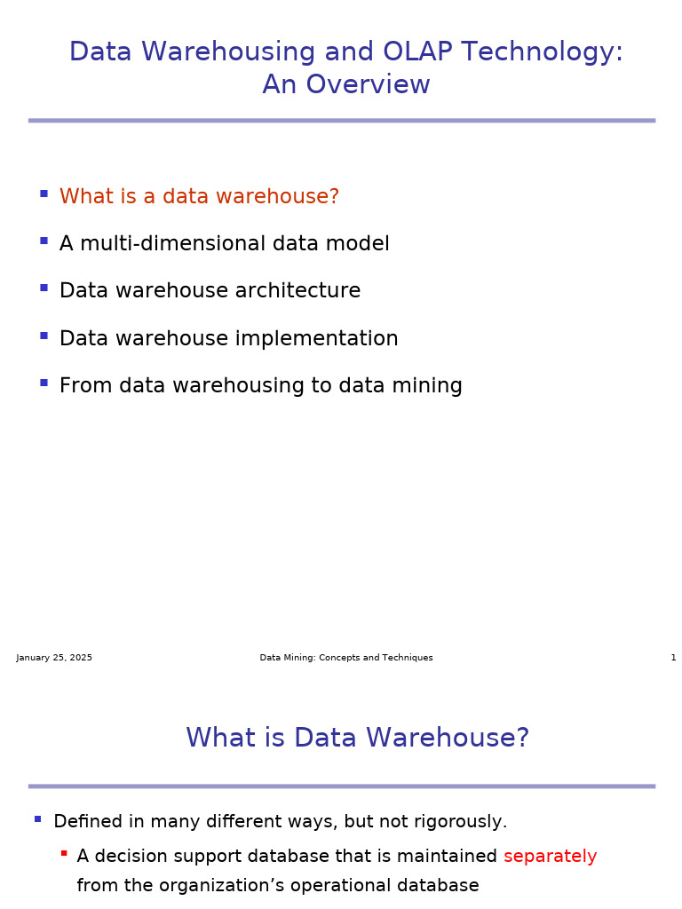 DW OLAP Arch - CLASS IMP | PDF | Data Warehouse | Data Management