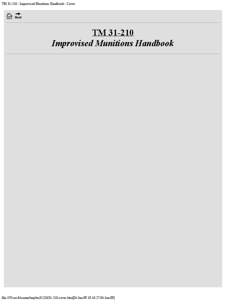 TM 31-210 - Improvised Munitions Handbook | PDF | Gunpowder | Nitric Acid