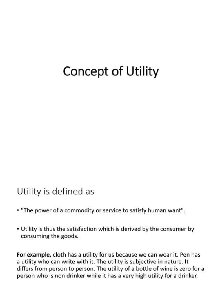 Concept of Utility | PDF