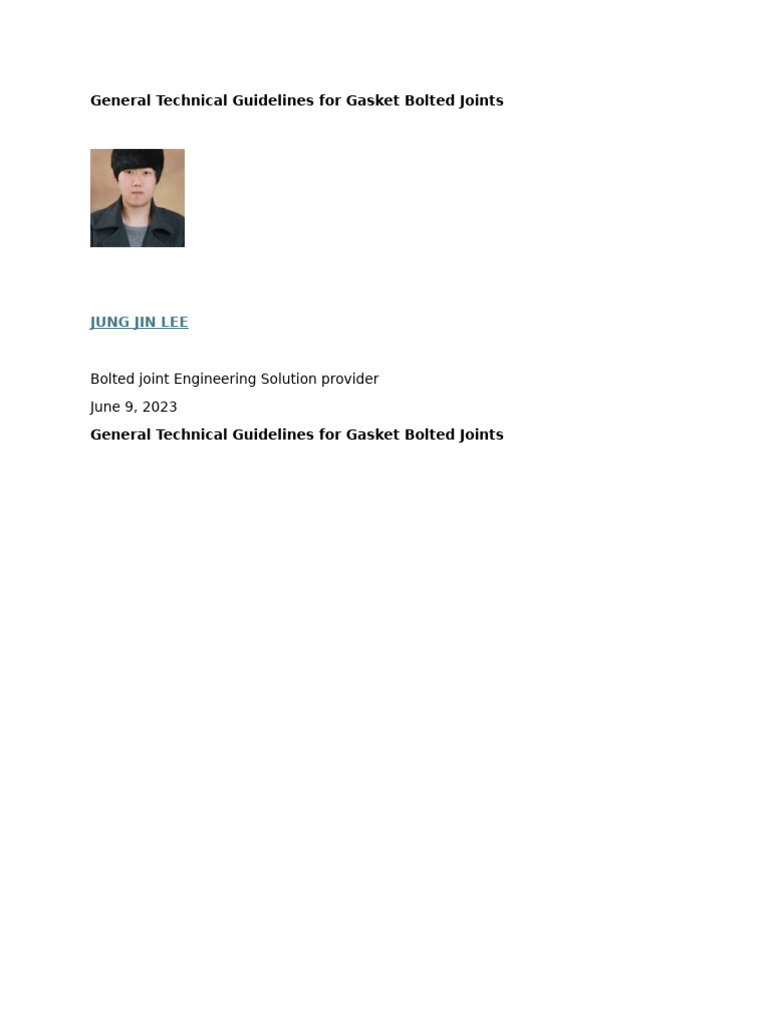 Gasket Bolted Joint Technical Guidelines | PDF | Leak | Screw
