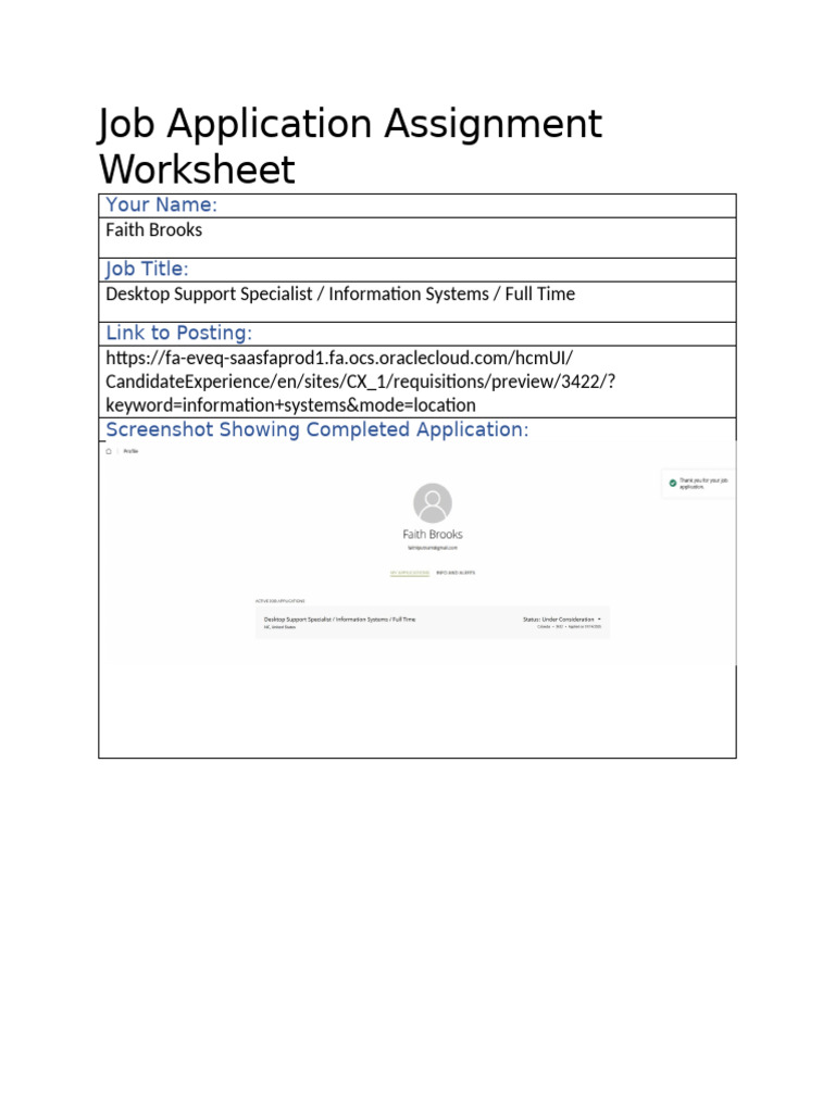 Job Application Assignment 2 (Due 2-1) | PDF