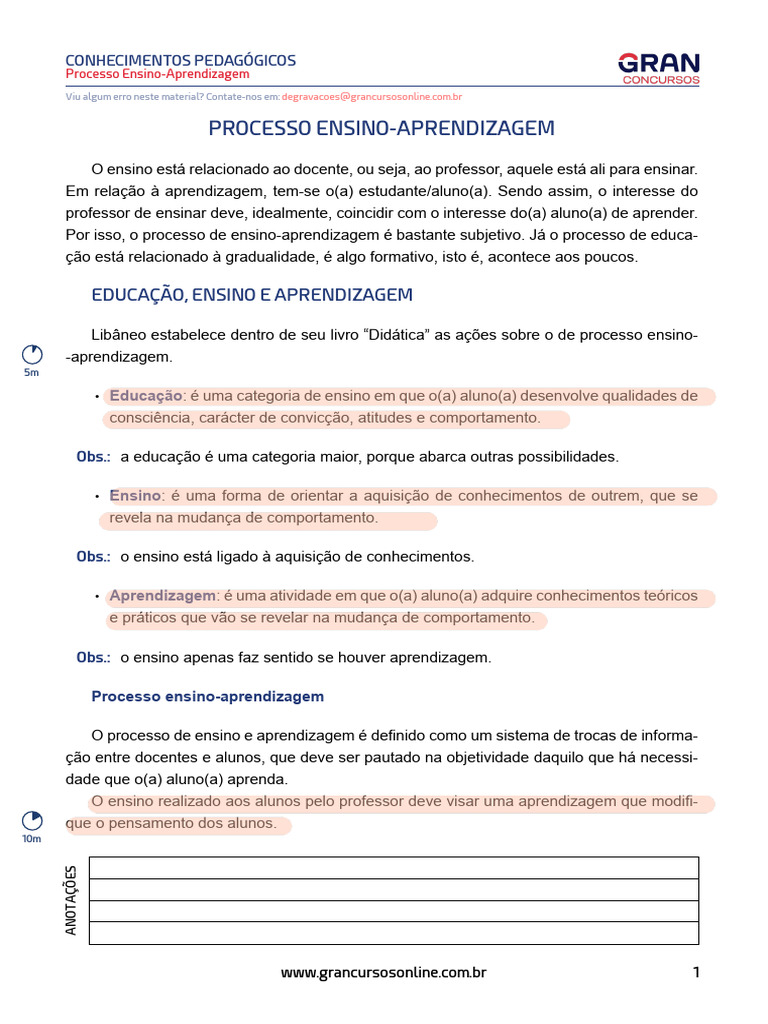 Didática: Ensino-Aprendizagem Eficaz | PDF | Aprendizado | Pedagogia