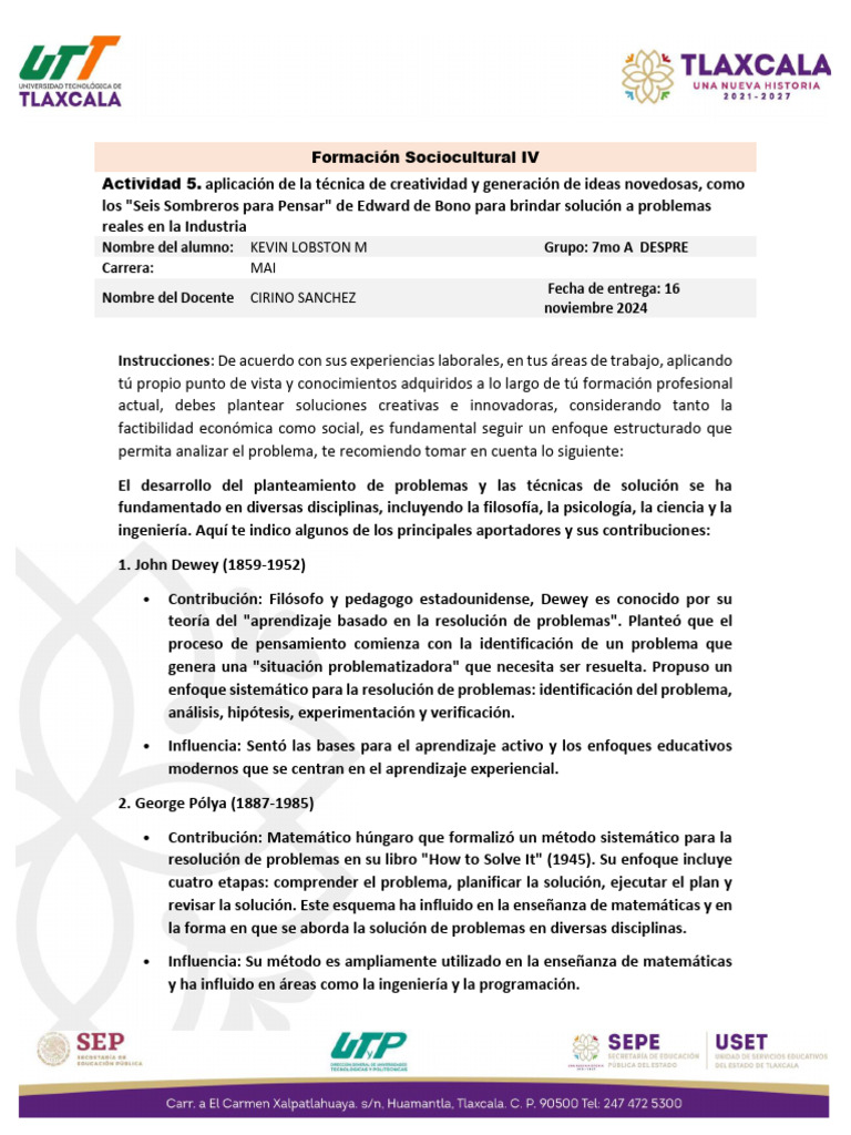 5 Actividad Ideas Creativas | PDF | Método científico | Pensamiento
