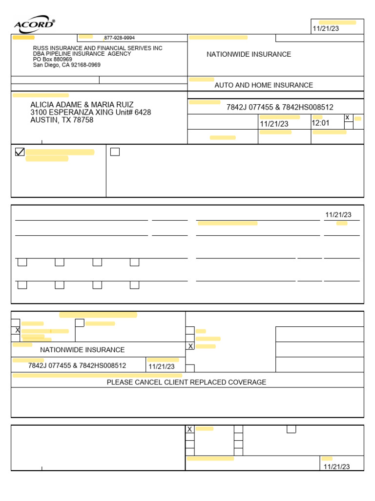 2023 Nationwide Cancel LPR | PDF | Insurance | Vehicle Insurance