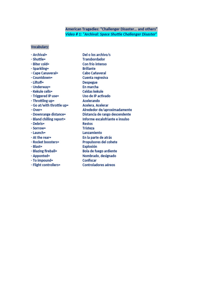 American Tragedies, Challenger Disaster - and Others | PDF | Space ...