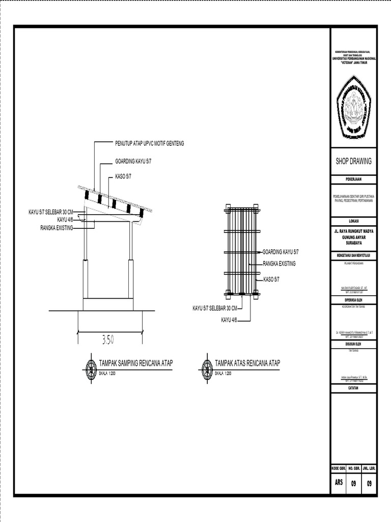 RANGKA ATAP SELASAR GIRI PUSTAKAf | PDF