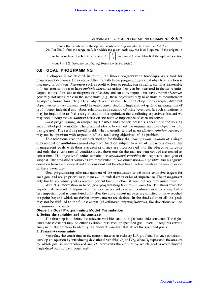 Goal Programming | PDF
