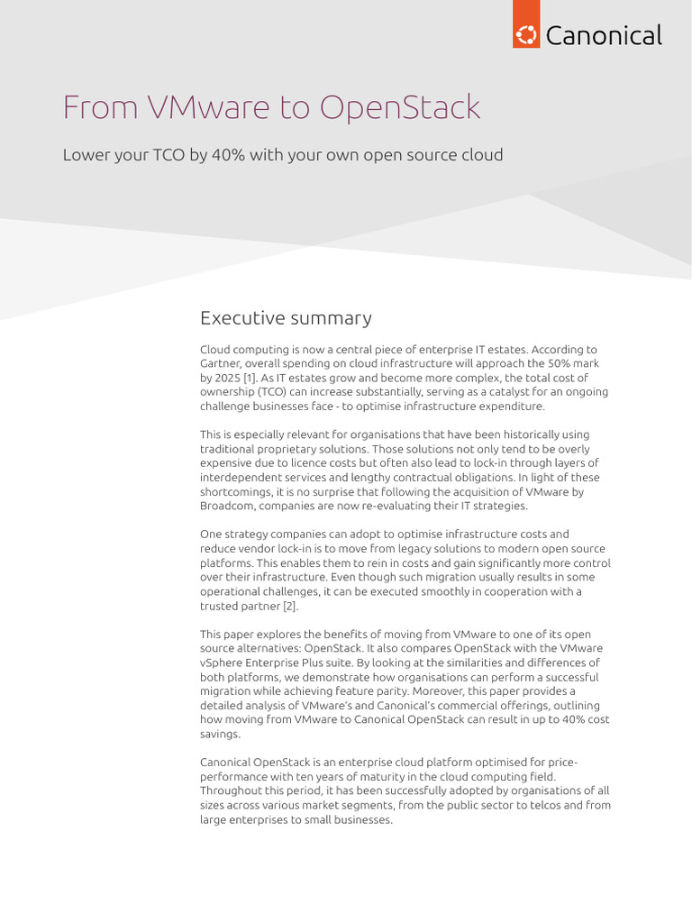 From VMware to OpenStack | PDF | Open Stack | Cloud Computing