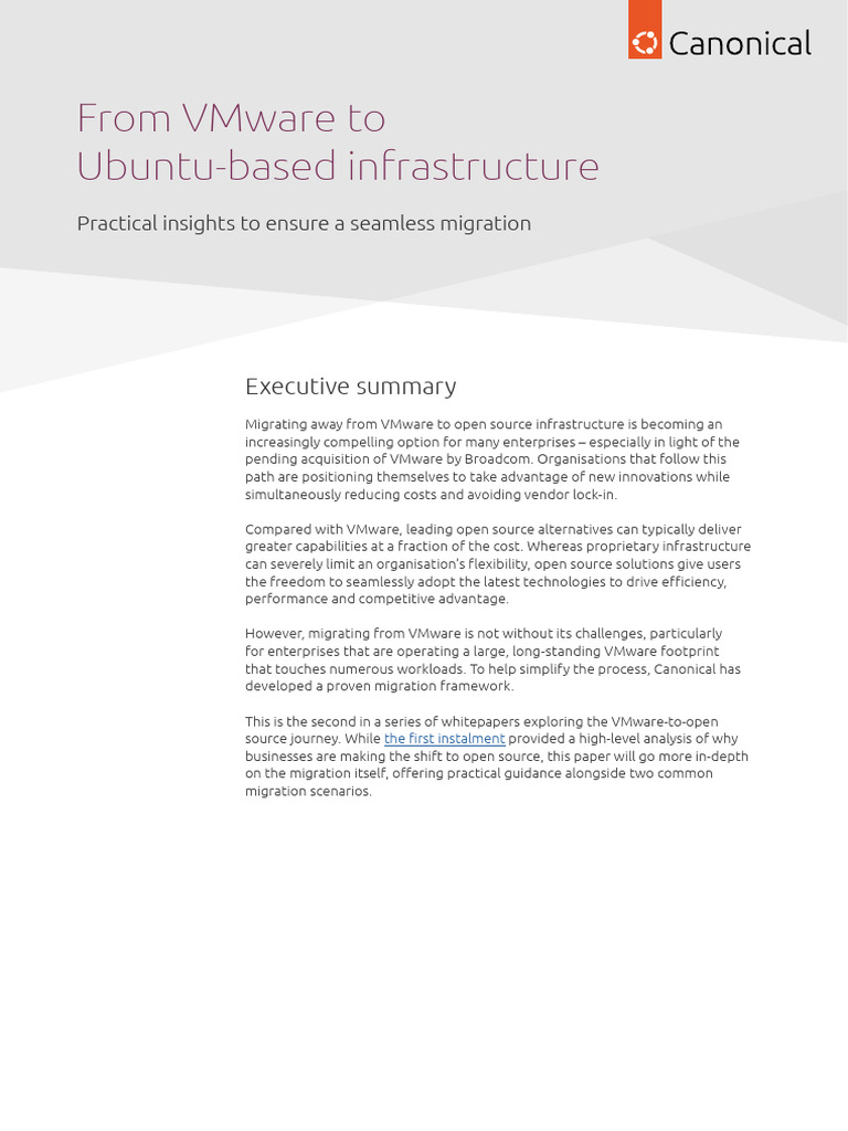 Canonical - From VMware to Ubuntu-based Infrastructure | PDF | Open Stack | Virtual Machine
