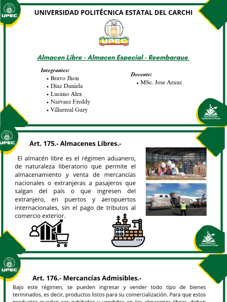 Régimen de Almacenes Libres y Especiales | PDF | aduana | Almacén