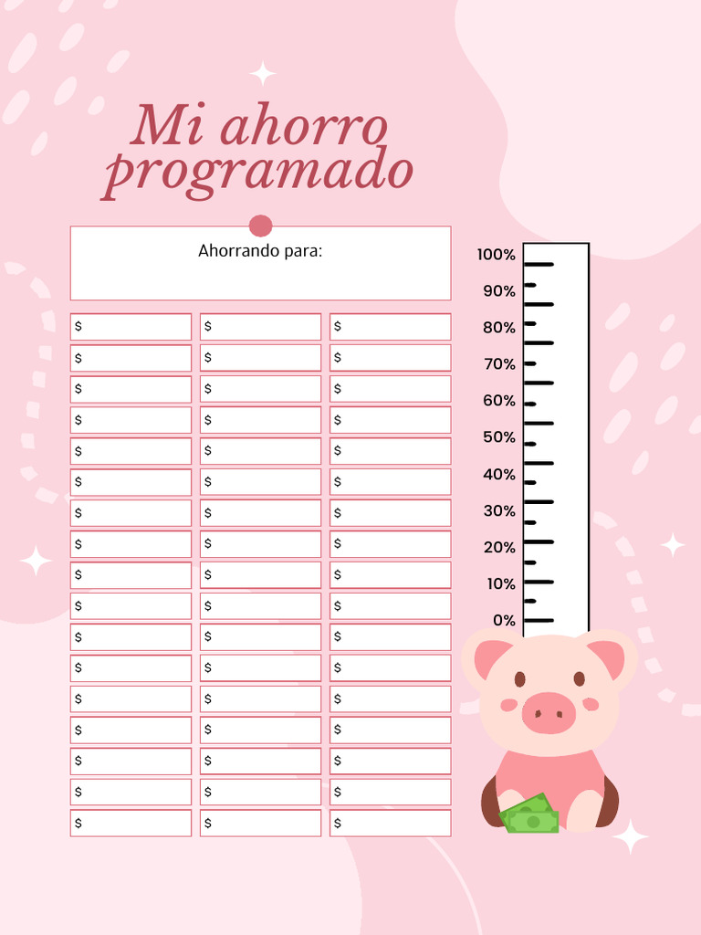 Documento A4 Ahorro Programado Orgánico Rosa | PDF