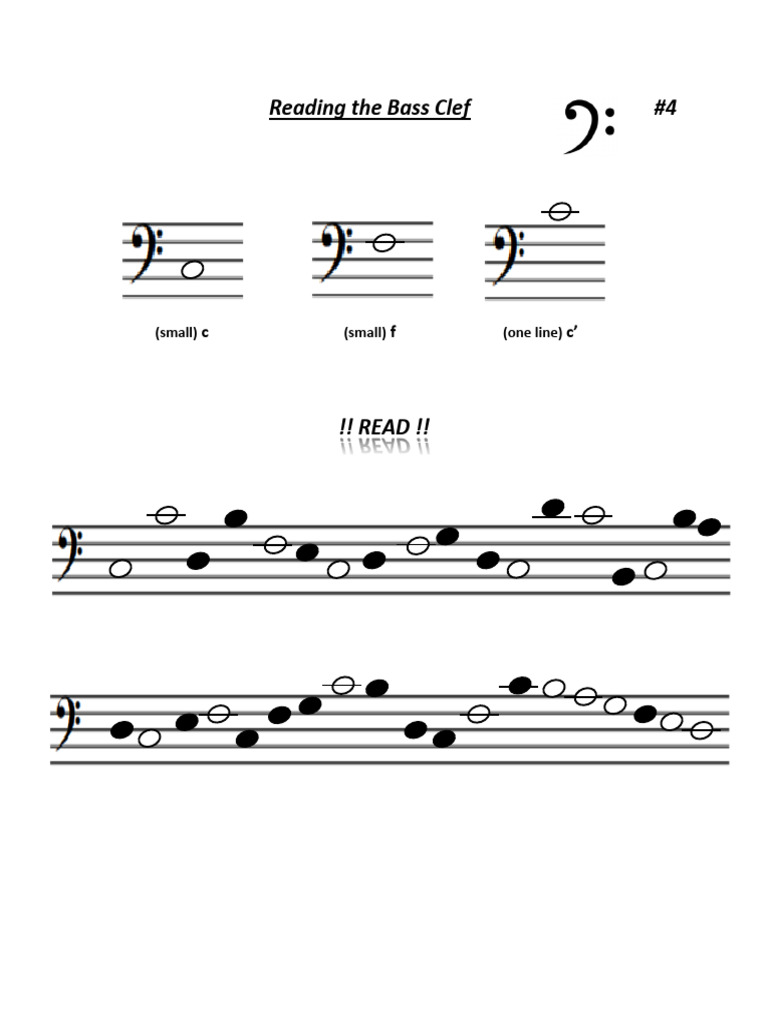 Reading The Bass Clef #4 | PDF