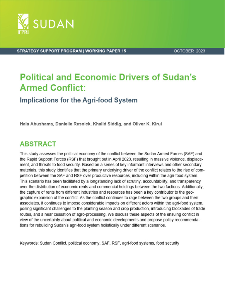 RSF Saf Agrifood Economy War | PDF | Sudan | Economies