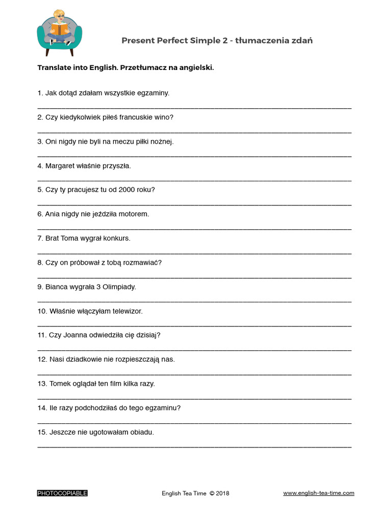 Present Perfect Simple 2 Tå Umaczenia Zdaå | PDF