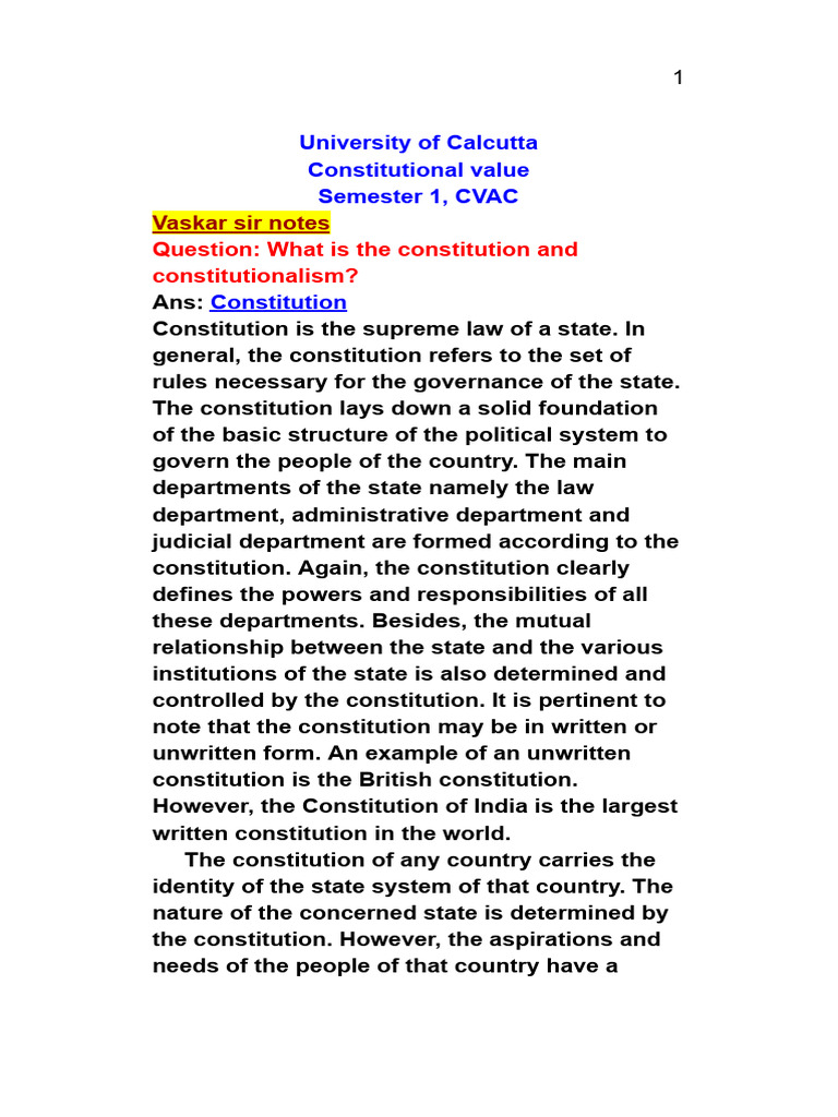 What Is The Constitution and Constitutionalism | PDF | Constitution | Rule Of Law