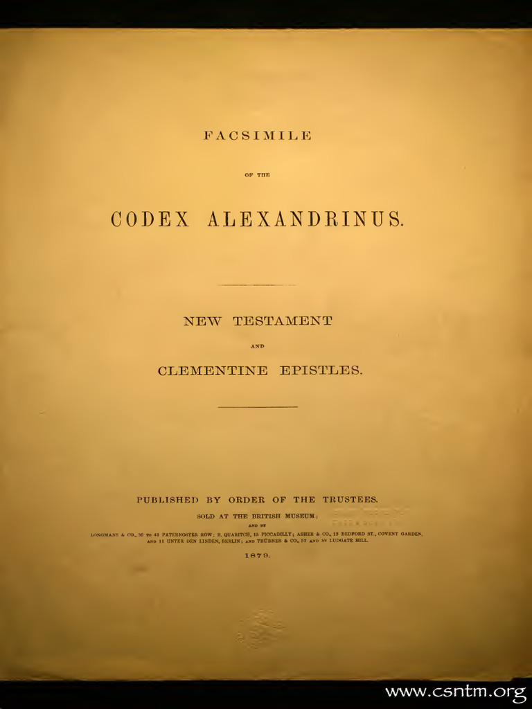 Codex Alexandrinus | PDF | New Testament Content | Ancient Christianity