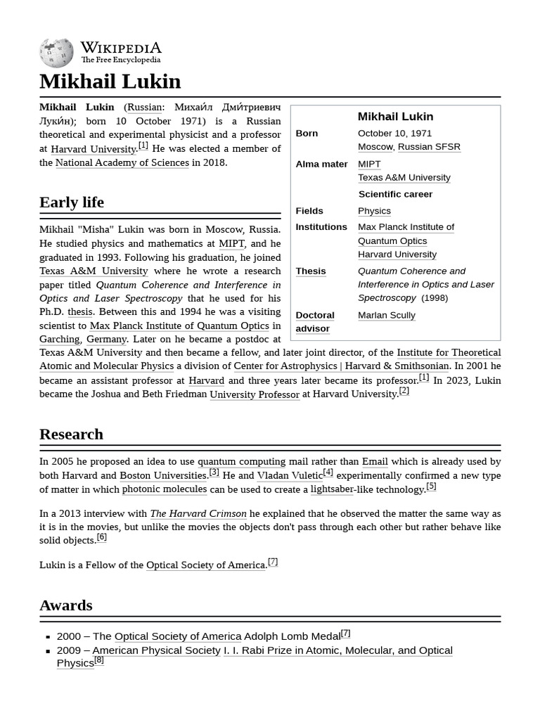 Mikhail_Lukin | PDF | Quantum Mechanics | Physics