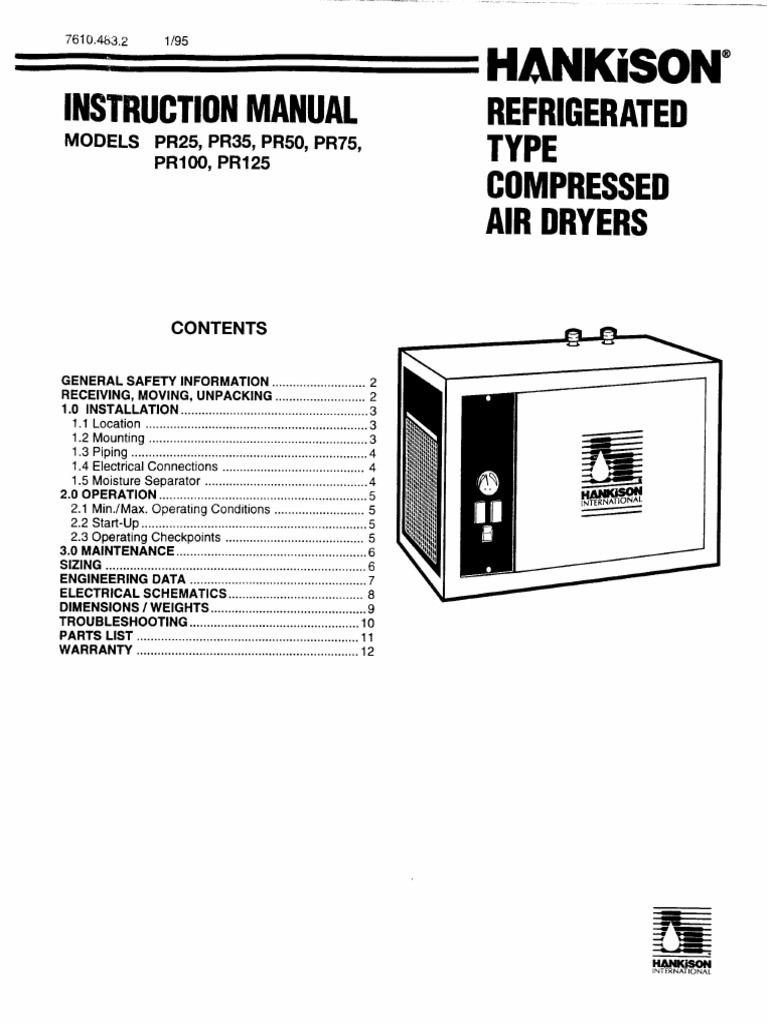 Hankison Dryer PR 25-125 | PDF