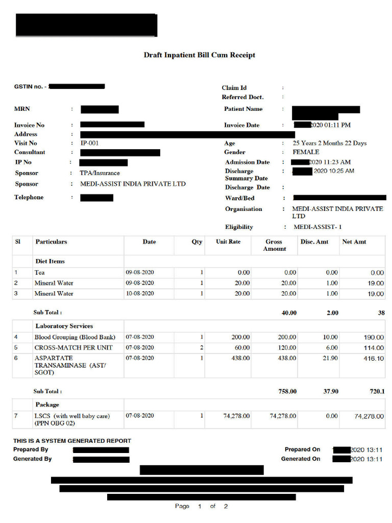 DetailedBreak Up Bill | PDF