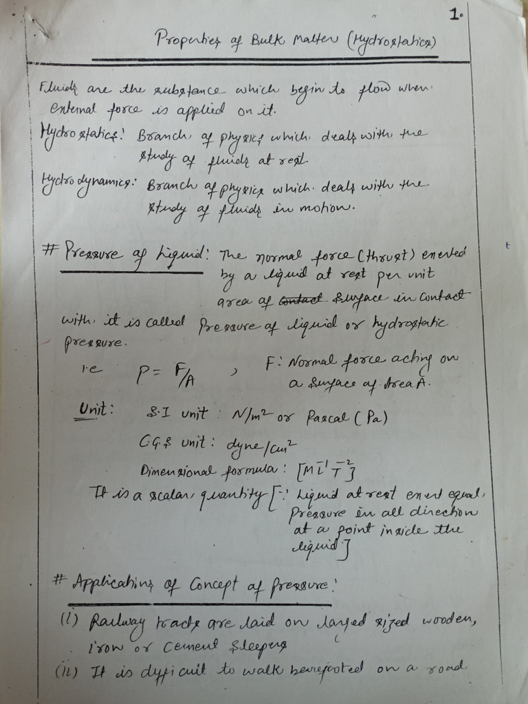 Xi - Bulk Properties - Till Bernoulli's | PDF