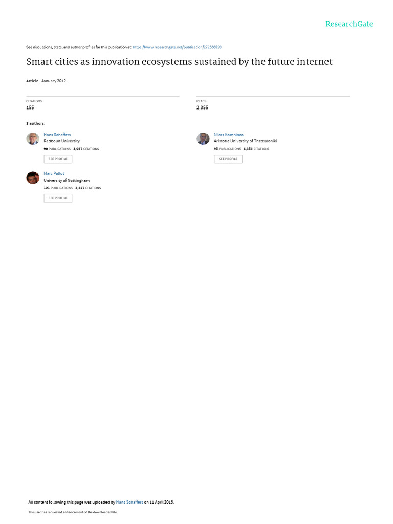 Fireball White Paper Smart Cities and Future Internet | PDF ...