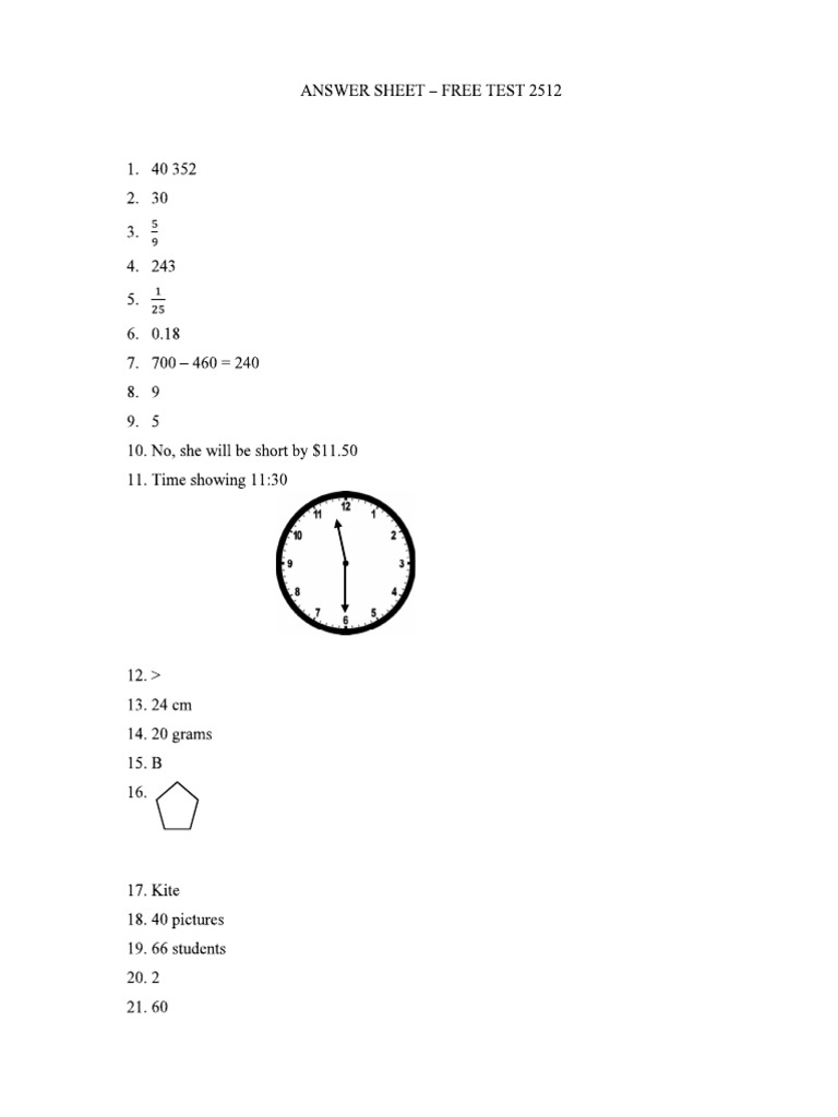 SEA Maths Booklet 1 A | PDF