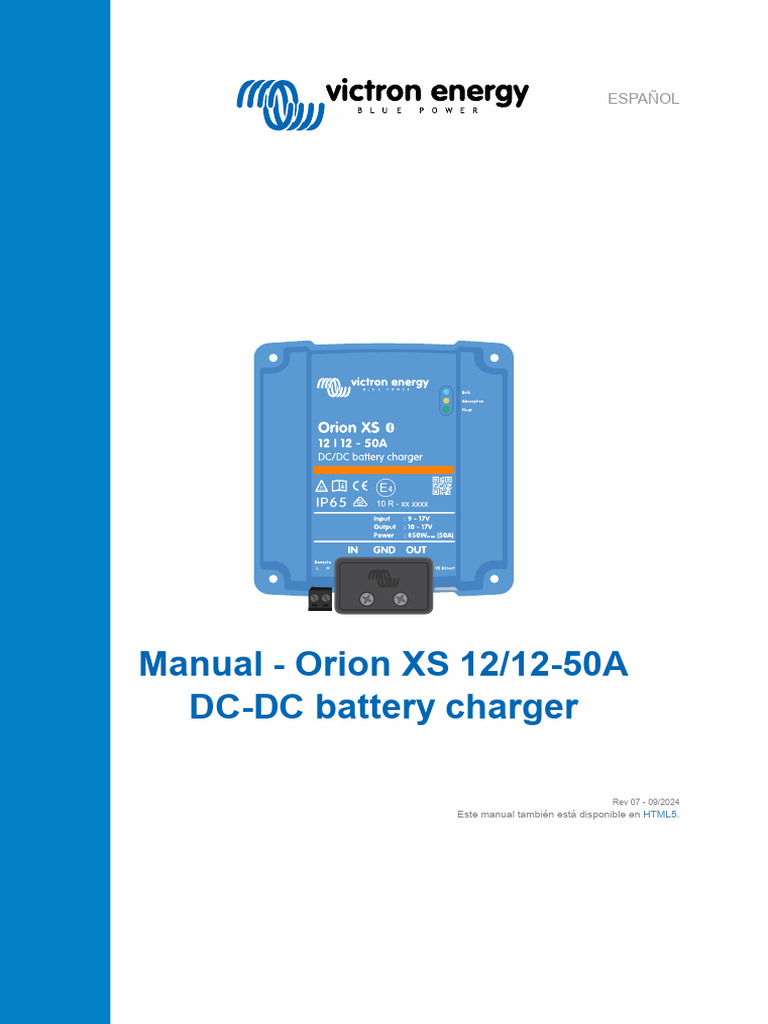 Manual Orion XS 12/12-50A Cargador DC-DC | PDF | Tornillo | Ingenieria Eléctrica
