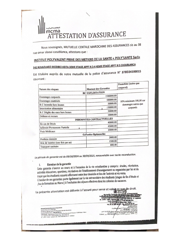 Attestation D'assurance | PDF