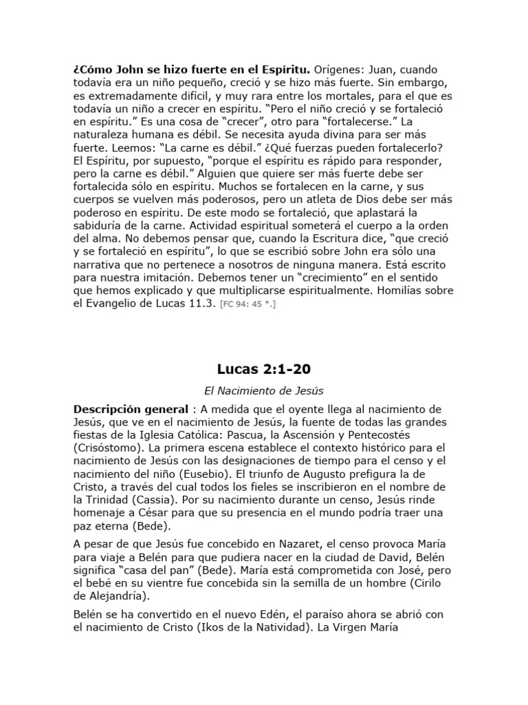 Comentario Lucas 2, Parte 1 | PDF | María, madre de Jesús | Jesús