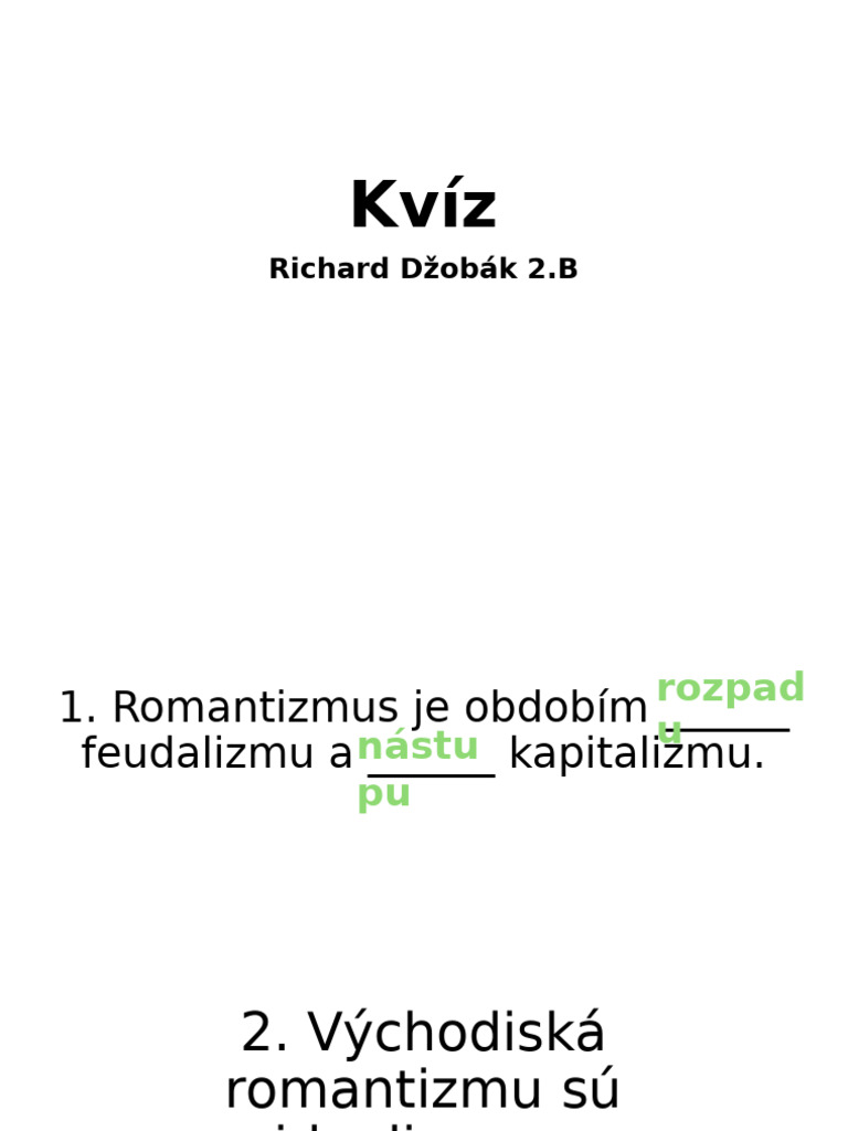 Kvíz SJL | PDF