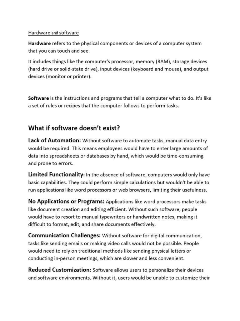 Hardware and software | PDF | Software | Operating System