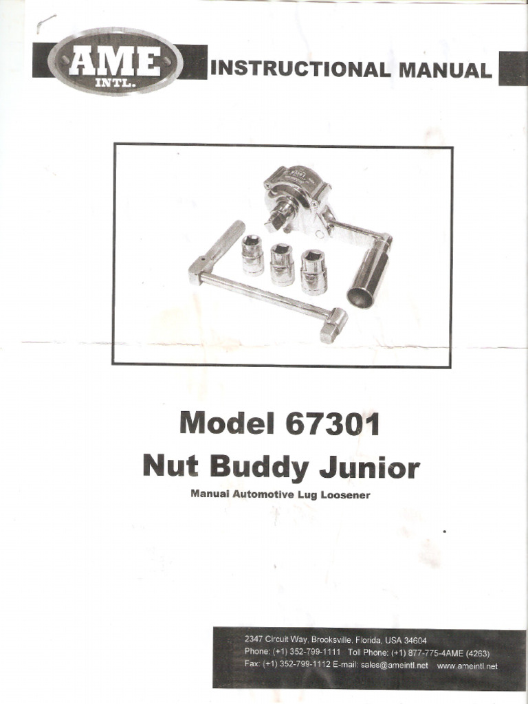 Nut Buddy Junior Model 67301 Instructions | PDF