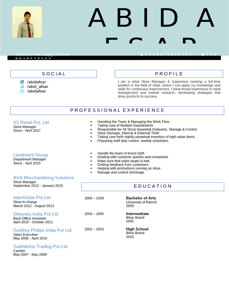 Abid CV | PDF | Business Economics | Business