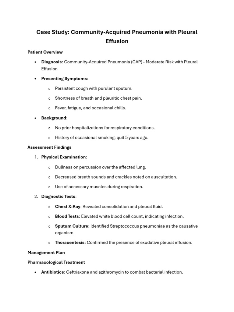 Pneumonia Case Study | PDF