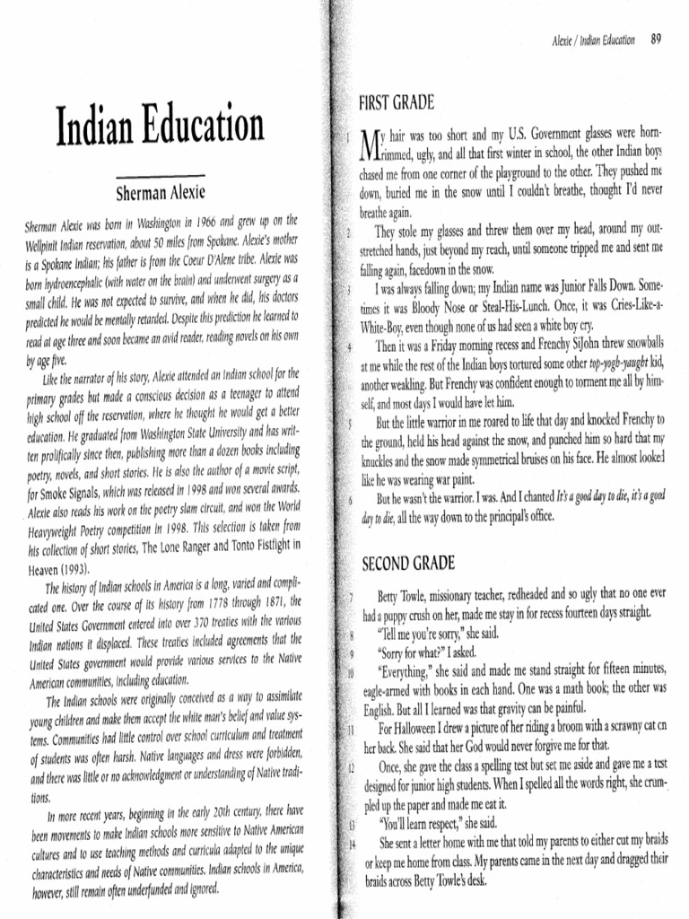 Alexie_IndianEducation | PDF