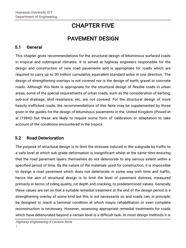Chapter 5.3 - Pavement Design | PDF