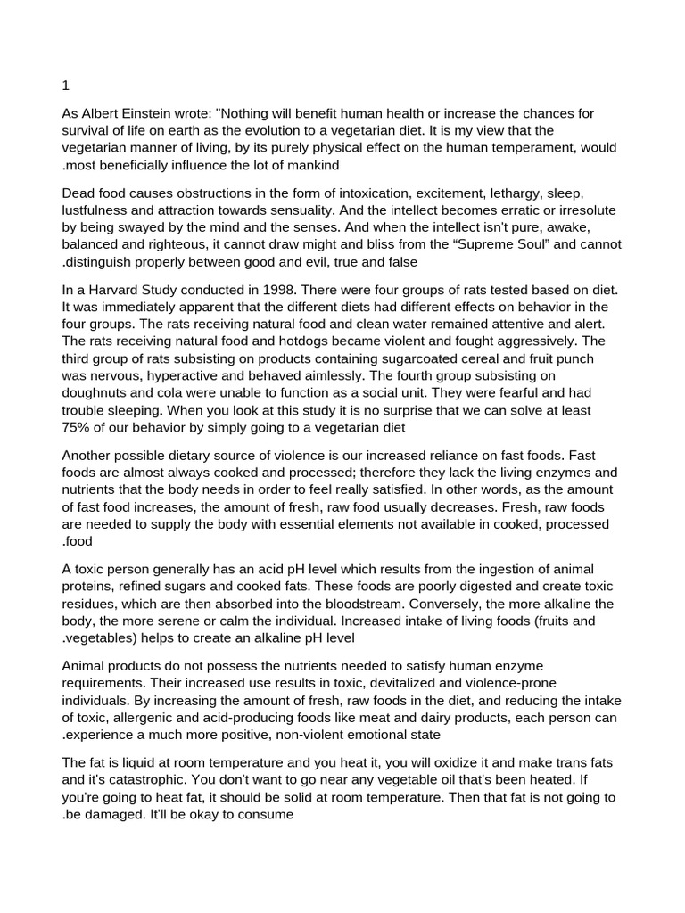 As Albert Einstein Wrote | PDF | Foods | Digestion