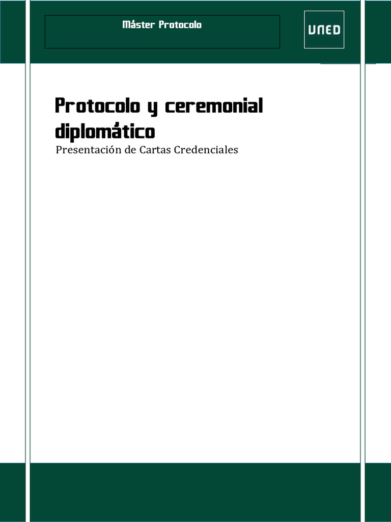 Protocolo y Ceremonial Diplomático | PDF | Embajador | Misión diplomática