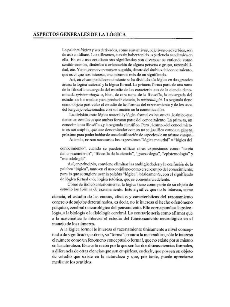 Aspectos Generales de La Logica | PDF
