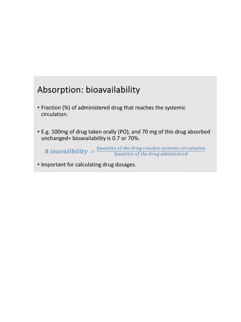 Bioavailability Equation | PDF