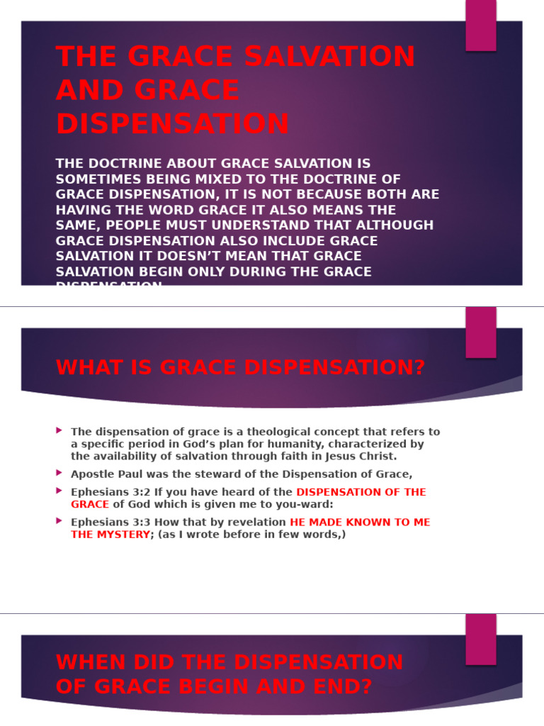 Salvation by Grace and Dispensation of Grace | PDF | Grace In ...