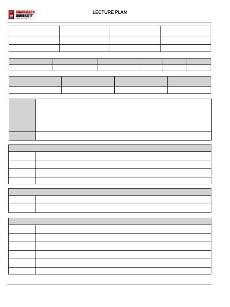 LecturePlan MC305 23CAH-701 | PDF | Analytics | Data Management