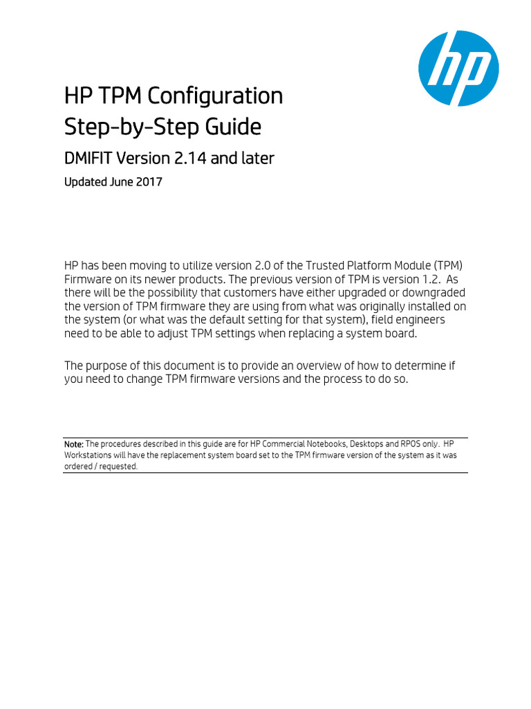 TPM Step-By-Step Guide - 2.14 | PDF | Booting | Usb Flash Drive