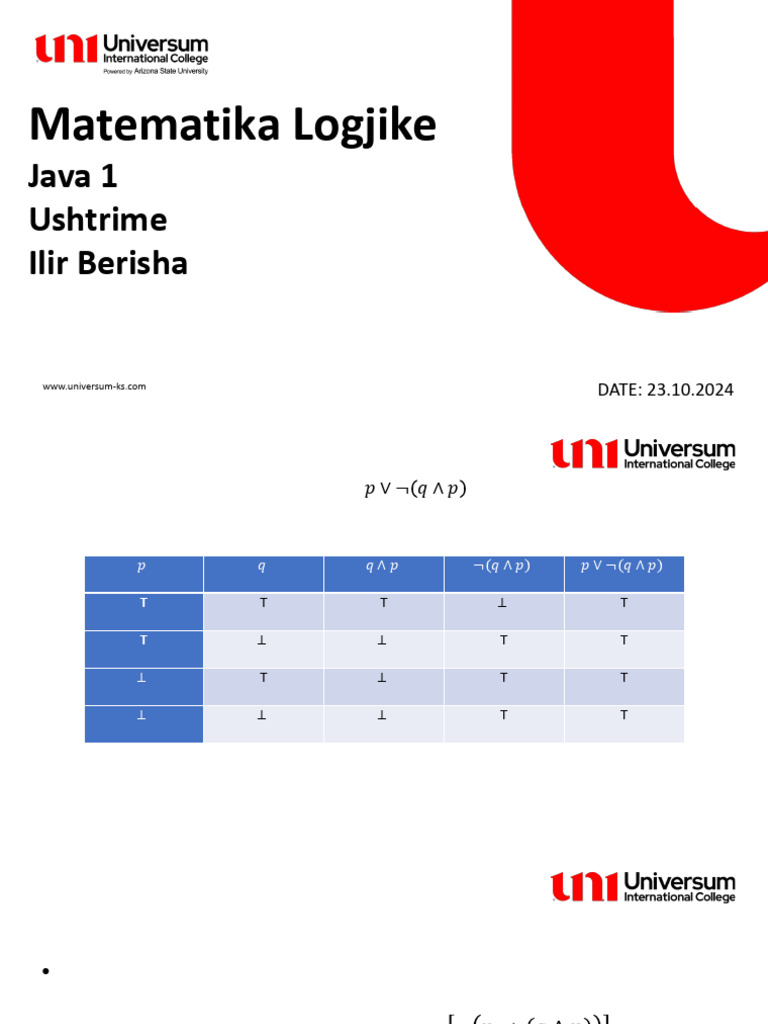 Ferizaj Matematika Logjike | PDF