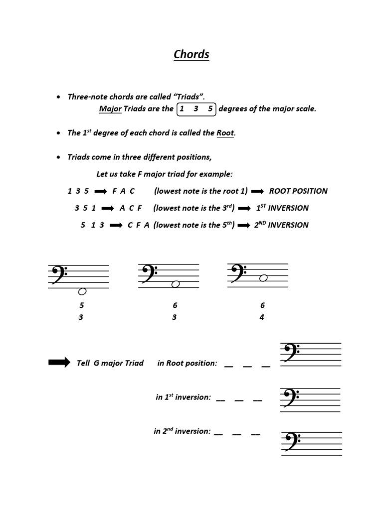 Chords (Triads Inversions) | PDF