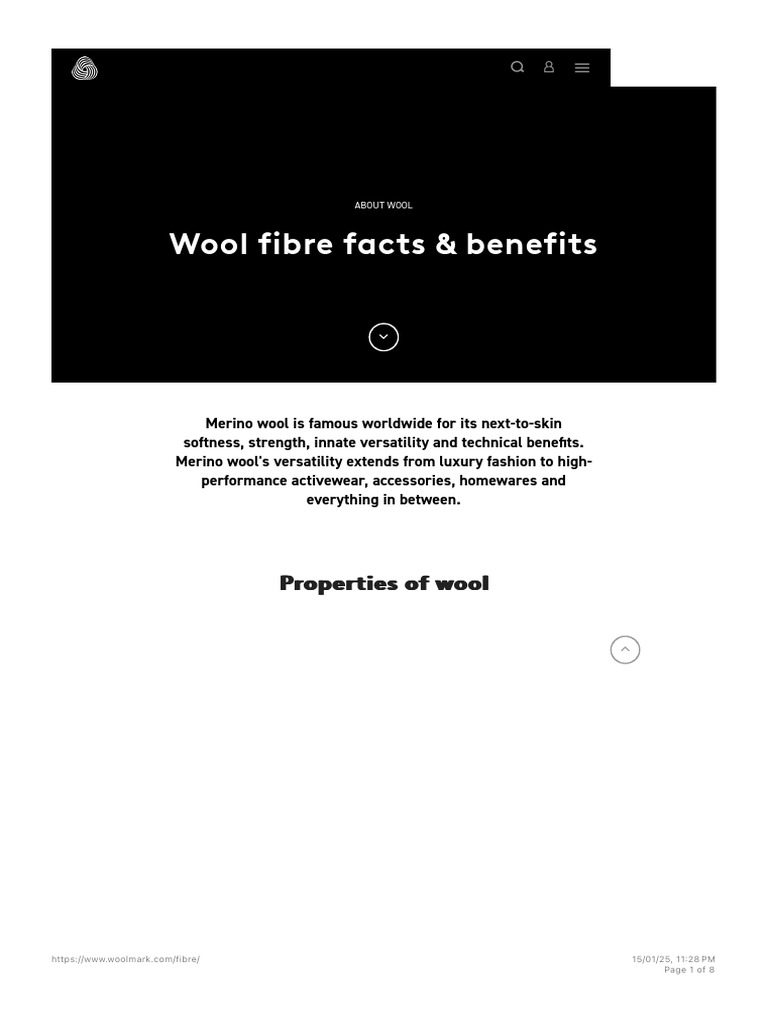 Properties and Benefits of Wool Fiber | PDF | Wool | Natural Materials