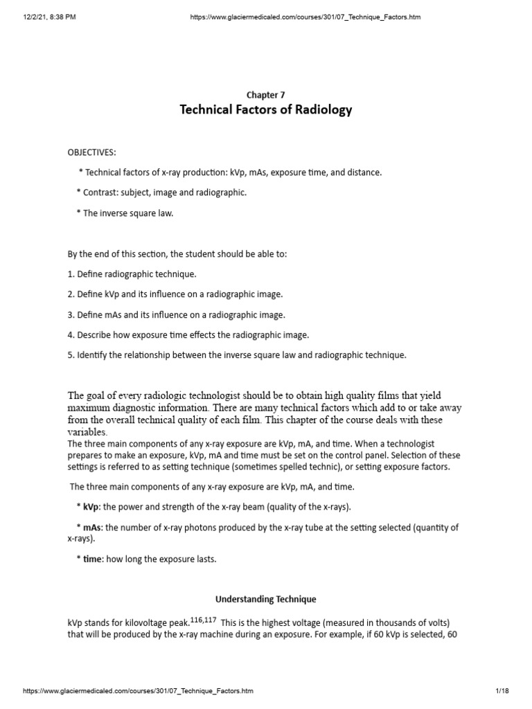 KVP and MAS in Radiographic Technique | PDF | Radiography | X Ray