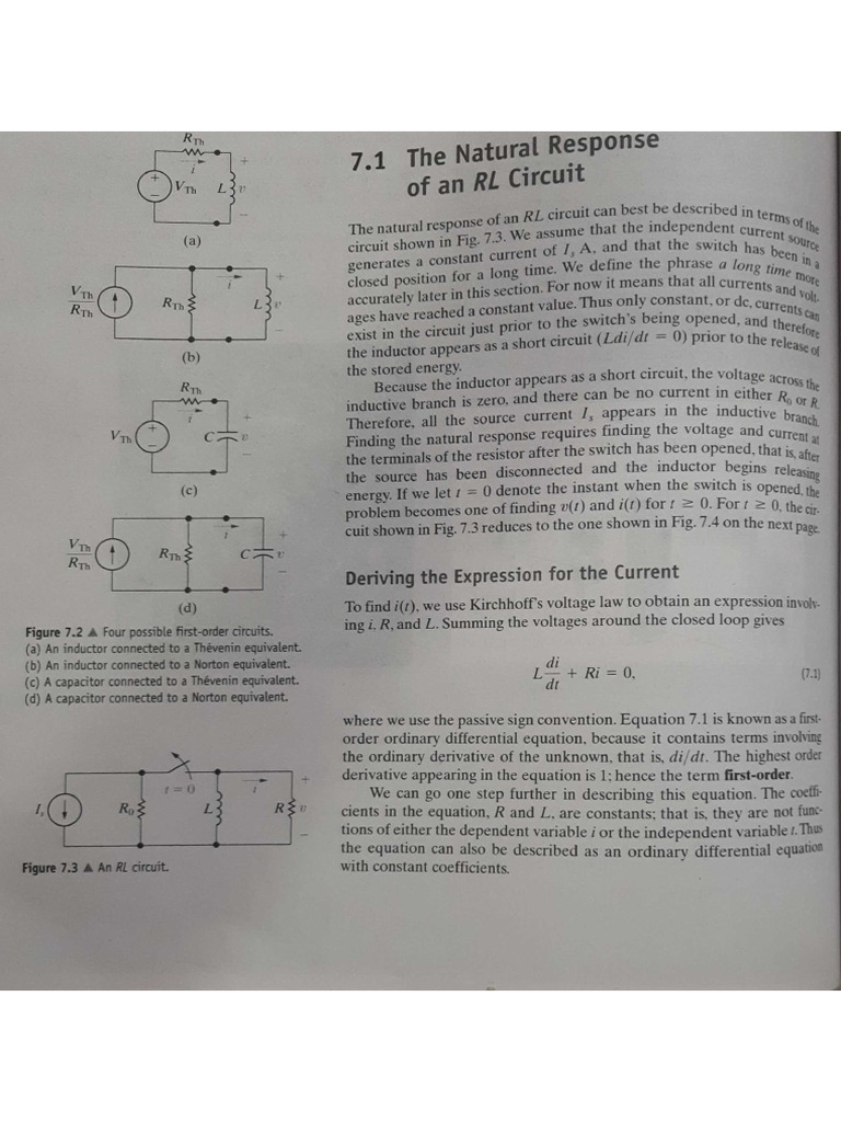 RL, RC Natural - Free Response | PDF