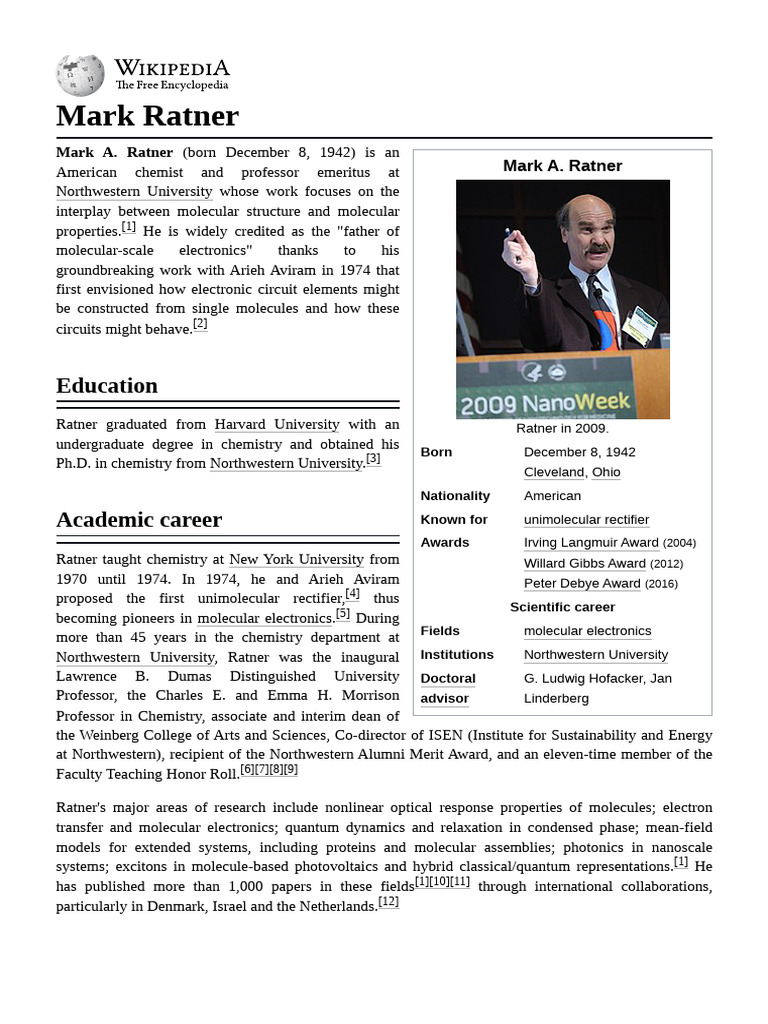 Mark Ratner | PDF | Physics | Materials Science